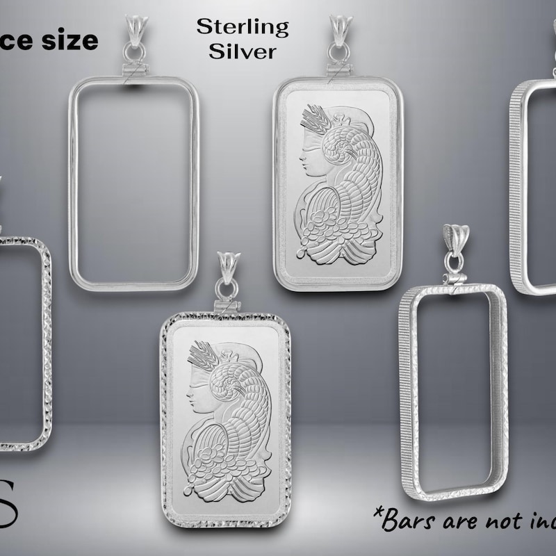 Silver Bar Pendant Frame - Etsy