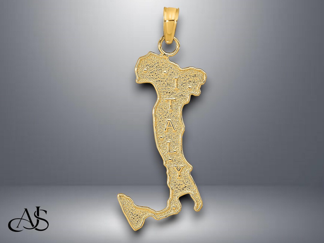 14K Yellow Gold Map of ITALY Pendant Charm With Necklace Chain Options ...
