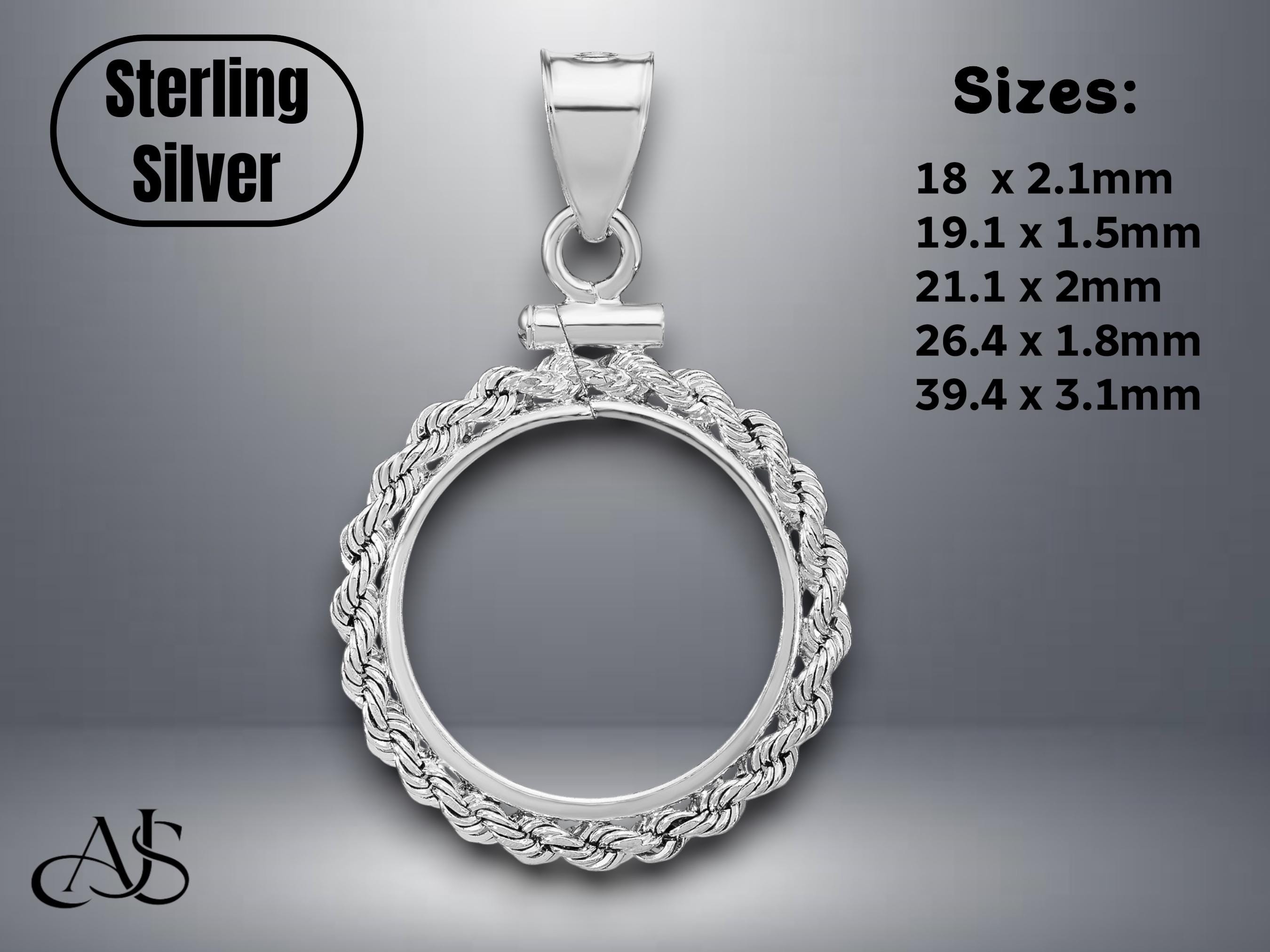 Sterling Silver Coin Bezel Pendants - Screw-top - Plain - Diamond-cut ...