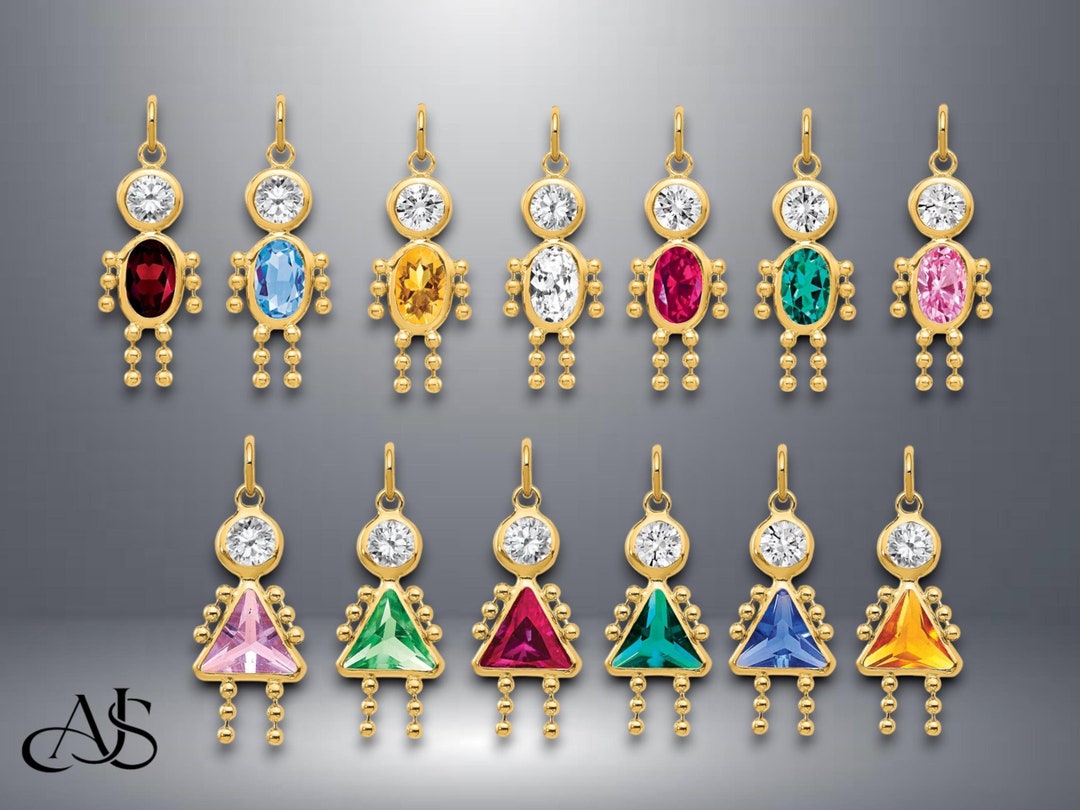 Birthstone Kids All Months Girls Boys Pendants, Spacer Beads, Chains ...