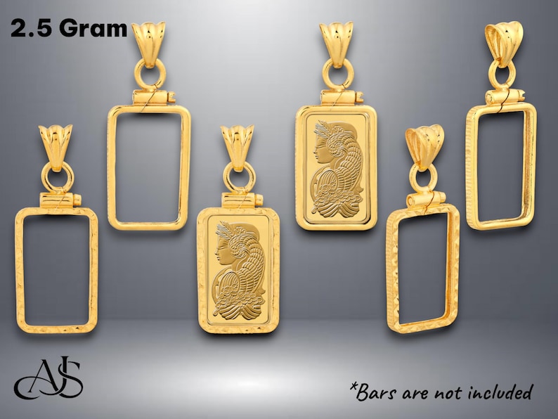 14K Gold Pamp Suisse Lady Fortuna Bar Bezel Mountings Screw Top Plain ...