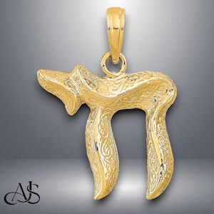 14K Yellow Gold Chai Pendant With Necklace Chain Options - Etsy