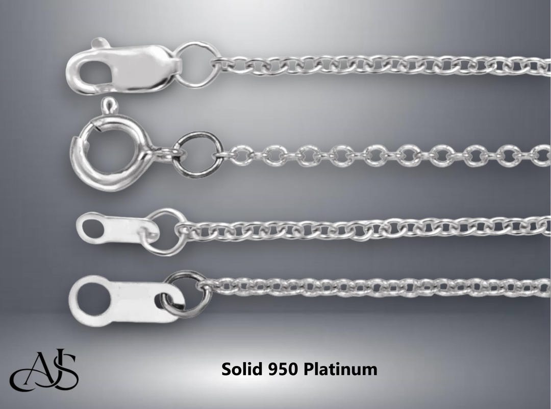 950 Platinum Cable Chain: Custom Length Pendant Necklace - Etsy