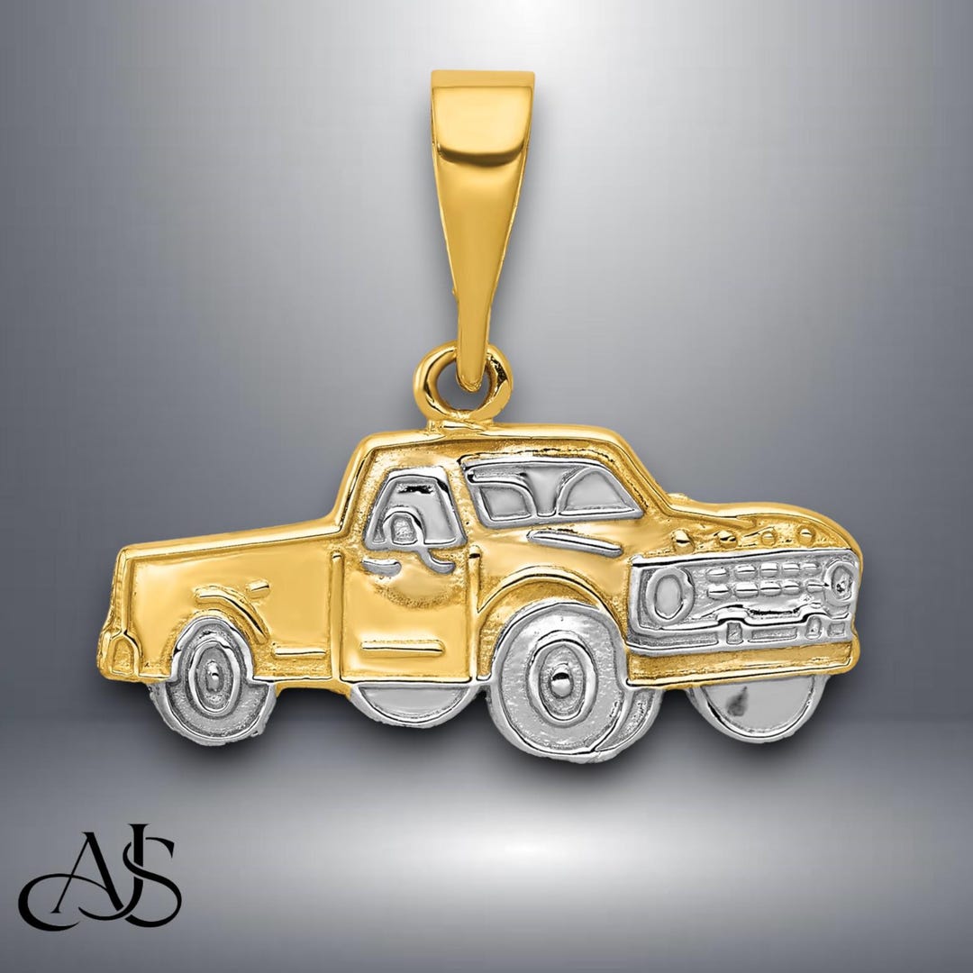14K Yellow Gold Pick-up Truck Pendant With Necklace Chain Options - Etsy