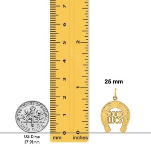 14K Yellow Gold Horseshoe Good Luck Pendant Charm With Chain Necklace ...