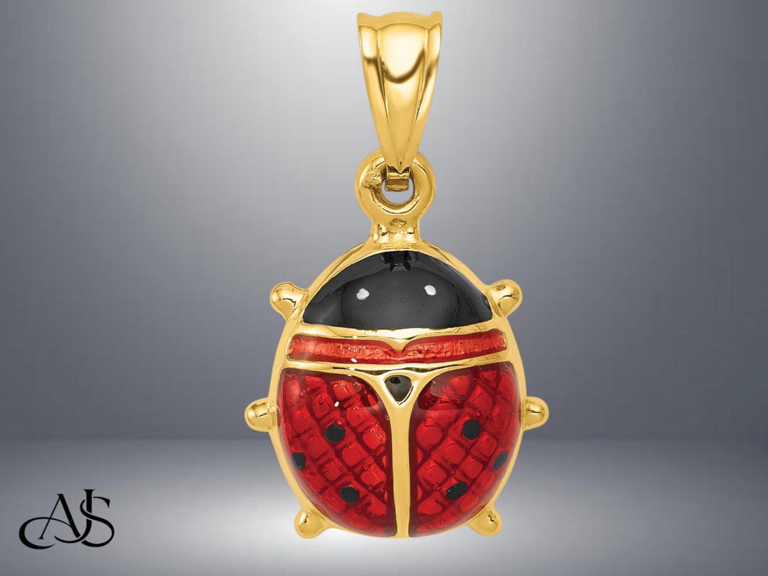 14K Gold Enameled Ladybug Charms and Pendants in Several Sizes - Etsy