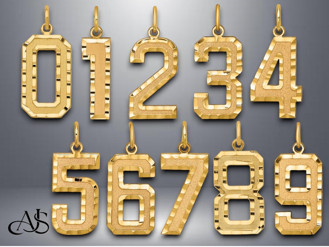 Gold Numbers - 3 Sizes: Small, Medium, Large - 10K 14K or Sterling ...