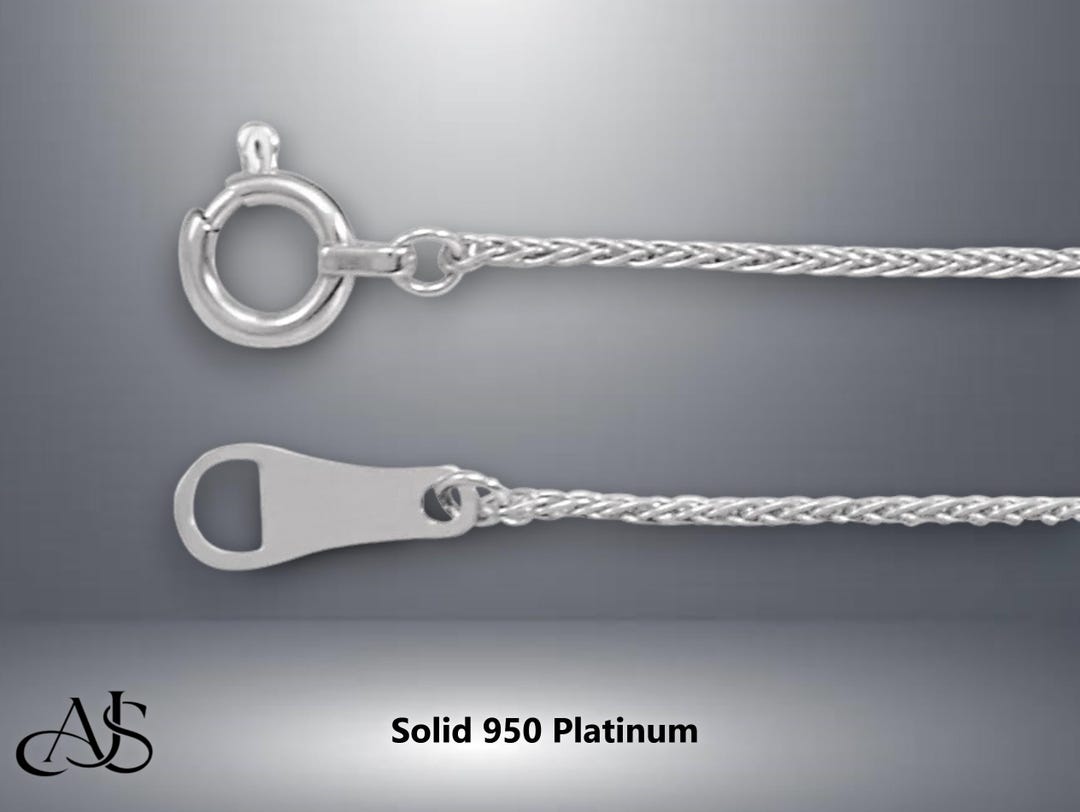 950 Platinum Wheat Chain: Solid Elegant Necklace (0.8mm) - Etsy