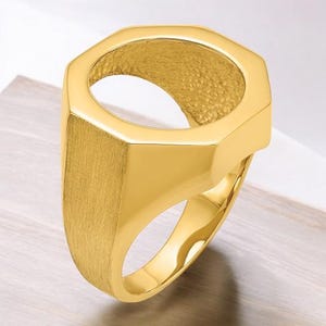 14K Gold Coin Ring Mounting With Octagon Design for Men - Available for ...