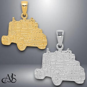 14K Yellow Gold or White Gold Truck Cab Pendant With Necklace Chain ...