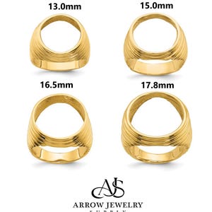 14K Gold Coin Ring Mounting With Ridges Ribbed Sides Design for Men ...