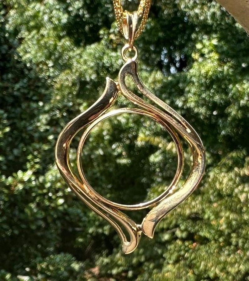 14K Yellow Gold Coin Bezel Mounting Pendant 8 Different Sizes Fancy ...