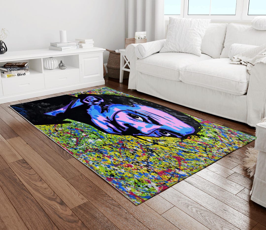 Modern Surreal Art Rug: Surrealist Art Rug,funky Abstract Face Carpet ...