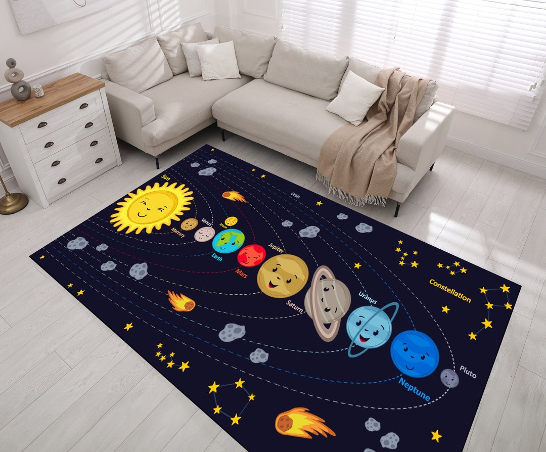Educational Solar System Area Rug,gift for Kids Room,planet Rug for ...