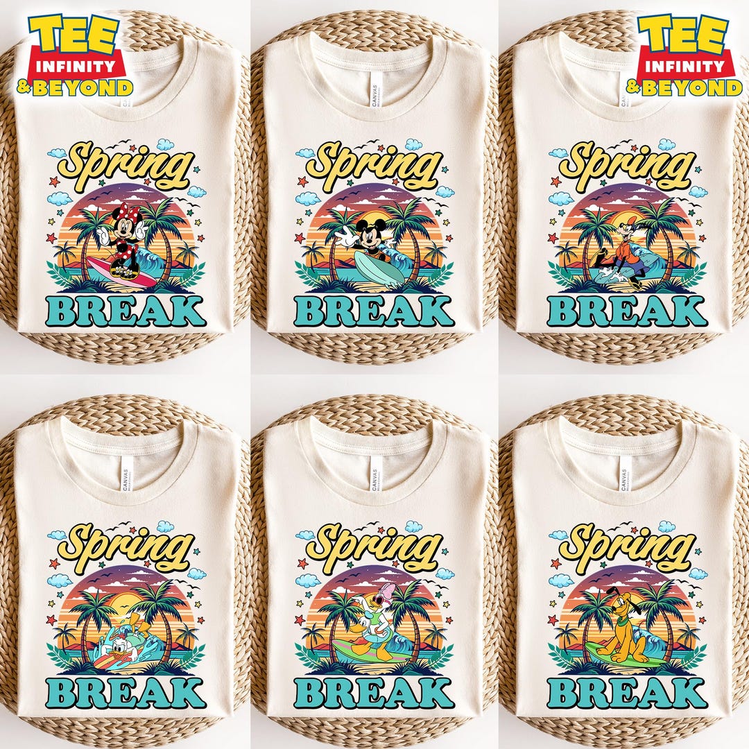 Disney Mickey and Friends Spring Break 2025 Group T-shirt, Disney ...