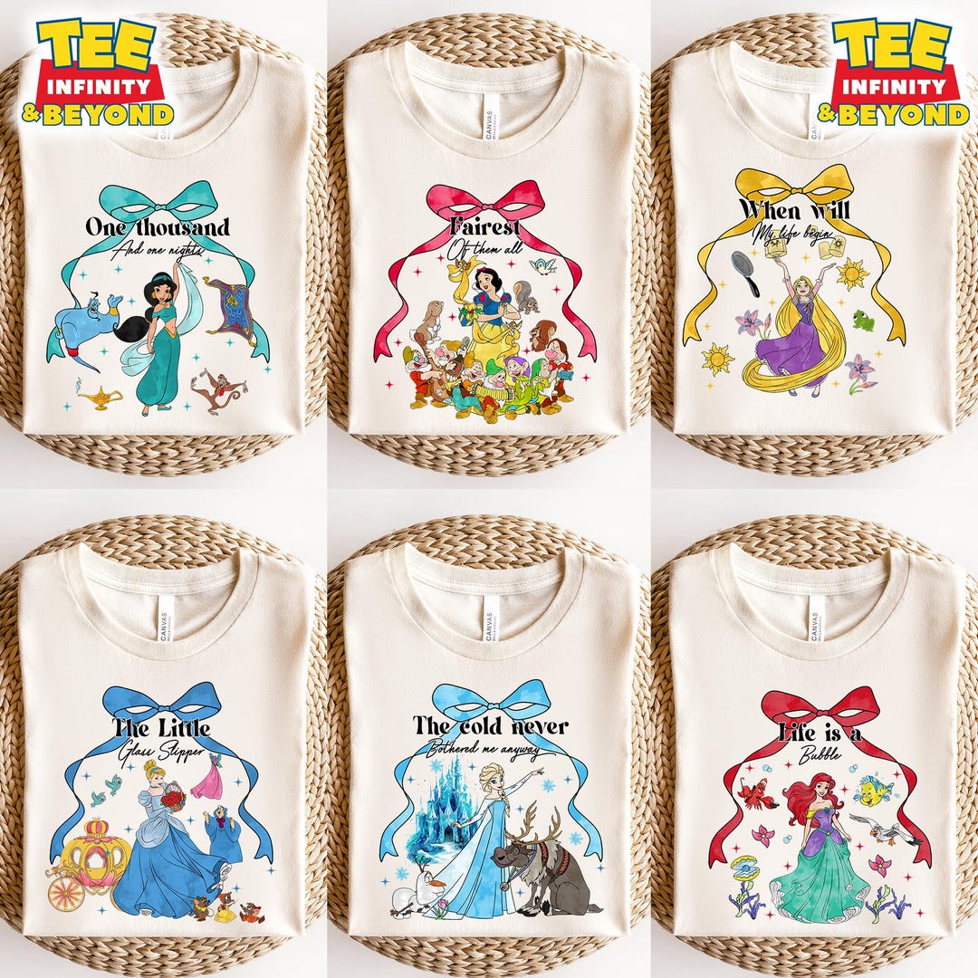 Vintage Disney Princess Squad Shirt, Cinderella Elsa Ariel Belle Tiana ...