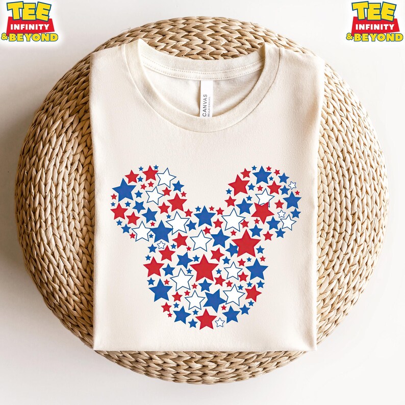 Disney Patriotic Star Mickey and Minnie Head Shirt, Fourth of July ...