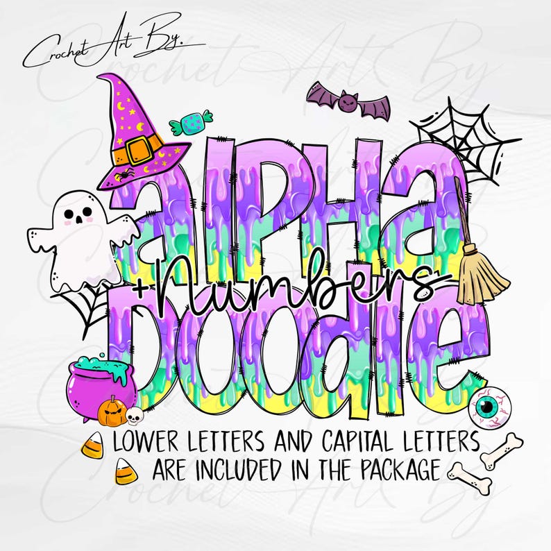 CUSTOM Halloween Spooky Png Bundle, Halloween Letters Alphabet Trick or Treat Bag Png, Doodle ...
