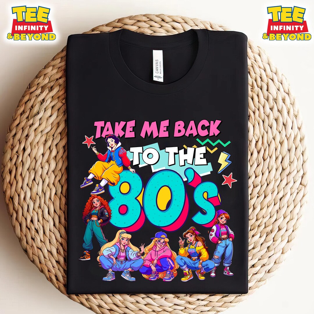 Retro 80s Style Disney Princess Characters Shirt, Aurora Ariel Belle ...