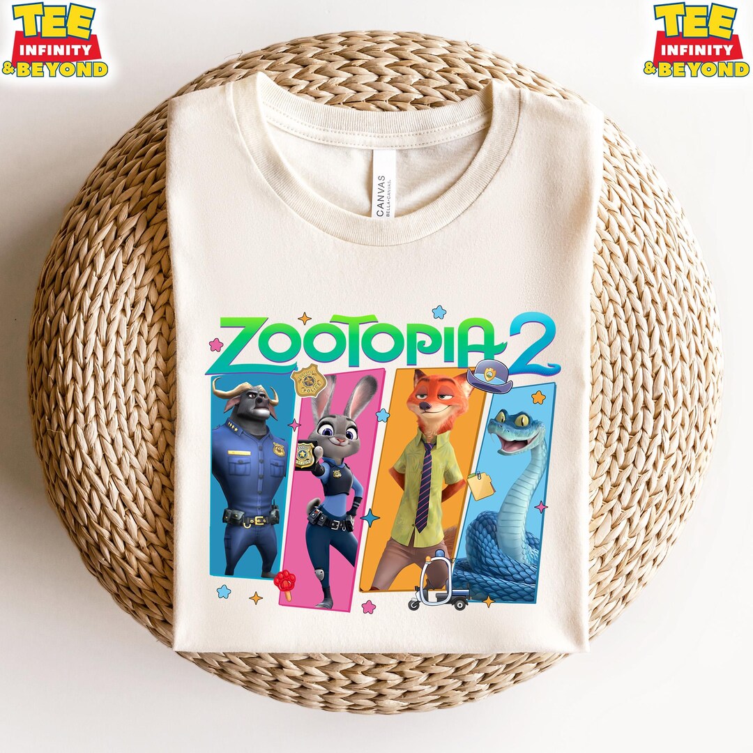 Zootopia 2 Movie 2025 T-shirt, Disney Zootopia 2 Funny Characters T ...