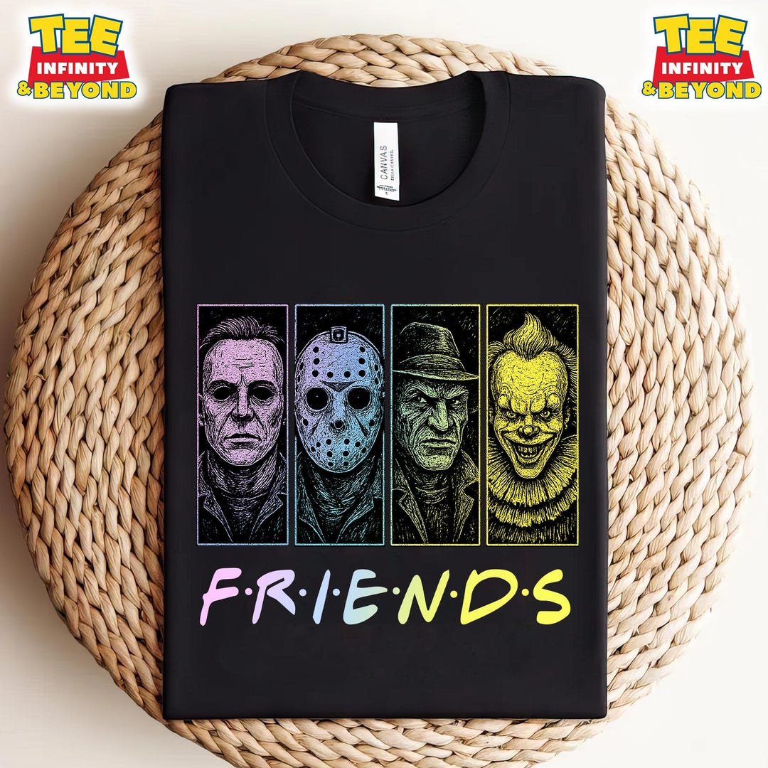 Slashers Halloween Horror Friends T-shirt, Creepy Friends Parody ...
