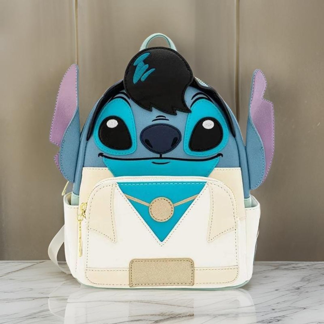 Disney Elvis Stitch Mini Backpacks Cosplay Womens Double Strap Shoulder ...