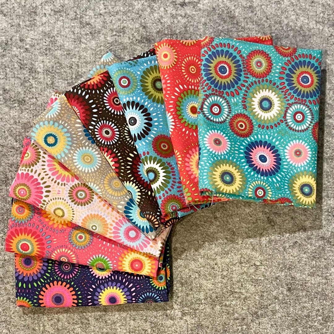 Fizzy Pop Retro Circles Fabric Pre-cut Fat Quarter Bundle (8 Pieces) - Etsy