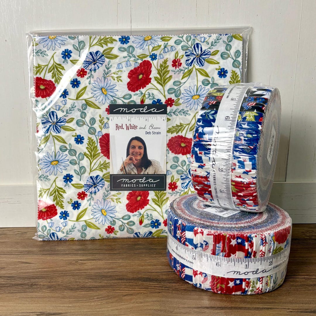 Red, White and Bloom by Deb Strain for Moda: Pre-cut Fabric Layer Cake ...