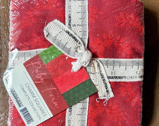 Ruby Fern by Robert Kaufman: Pre-cut Charm Pack 5-inch Squares - Etsy