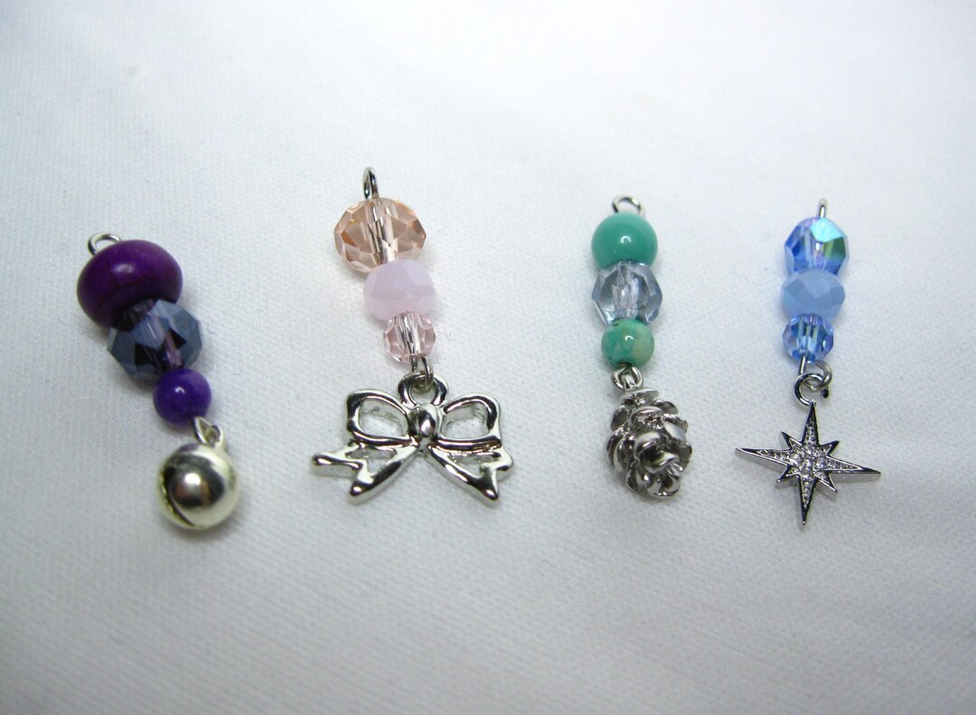 CHARMED Rainbow Bead Micro Mini Christmas Tabletop Tree Ornaments With ...