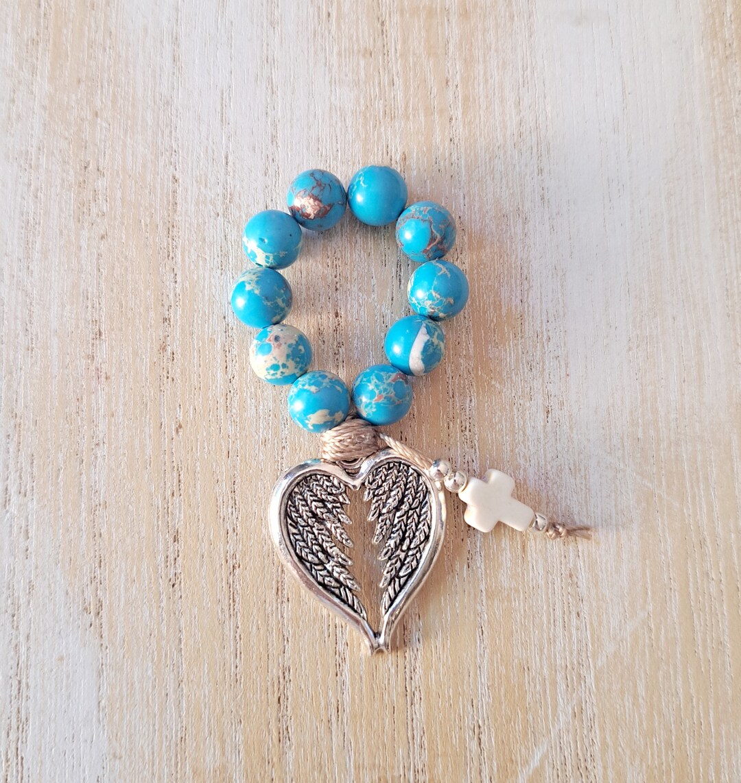 Guardian Angel Rosary, Mini Rosary Beads, Memorial Gift, Grief Gift ...