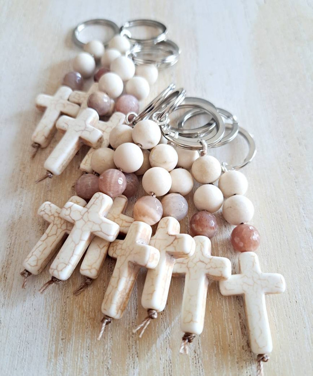 Baptism Favors Bulk, Mini Rosary Favors Girl, Cross Keychain Favors ...