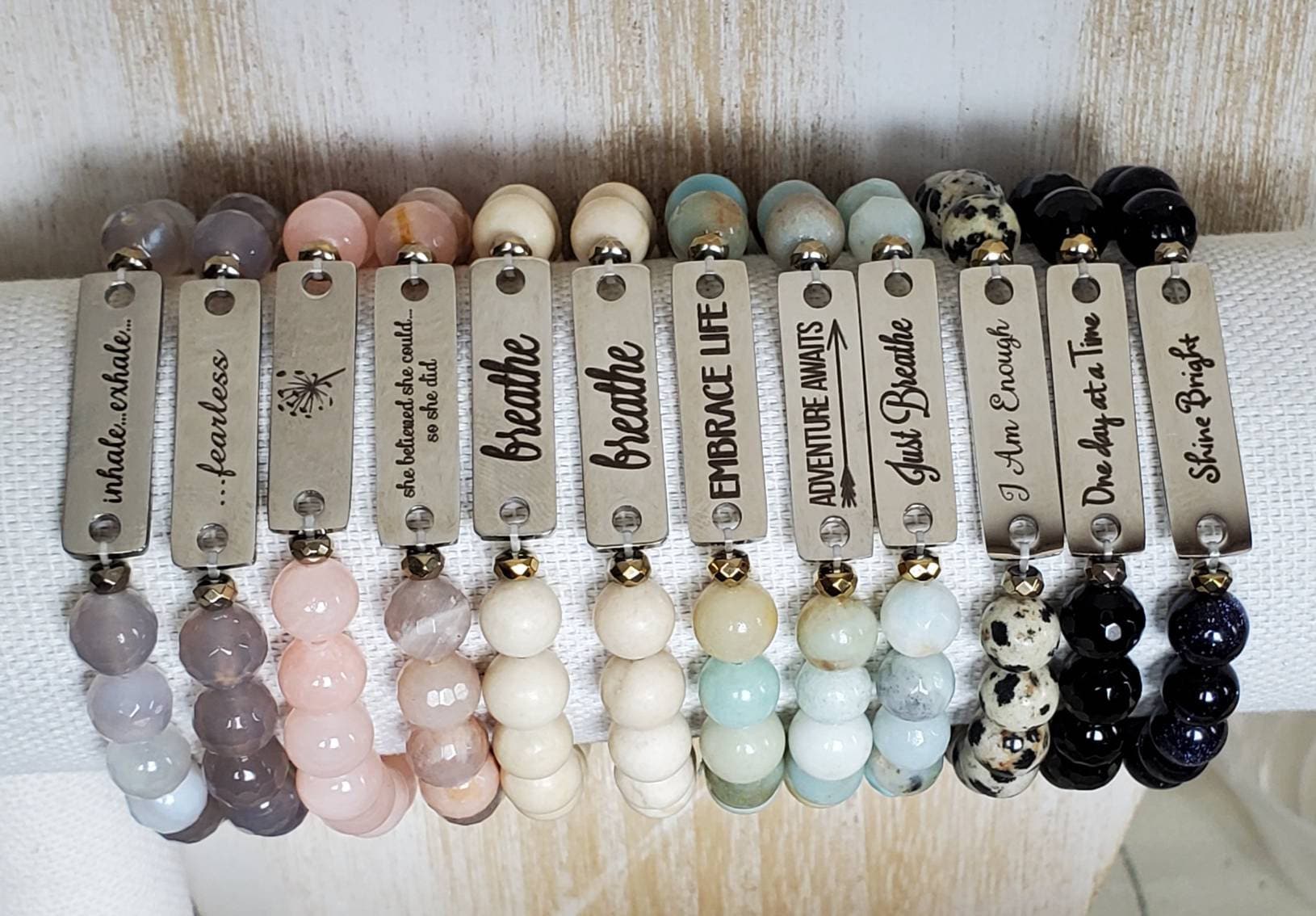 Affirmation bracelet mantra inspirational gift for her ed | Etsy