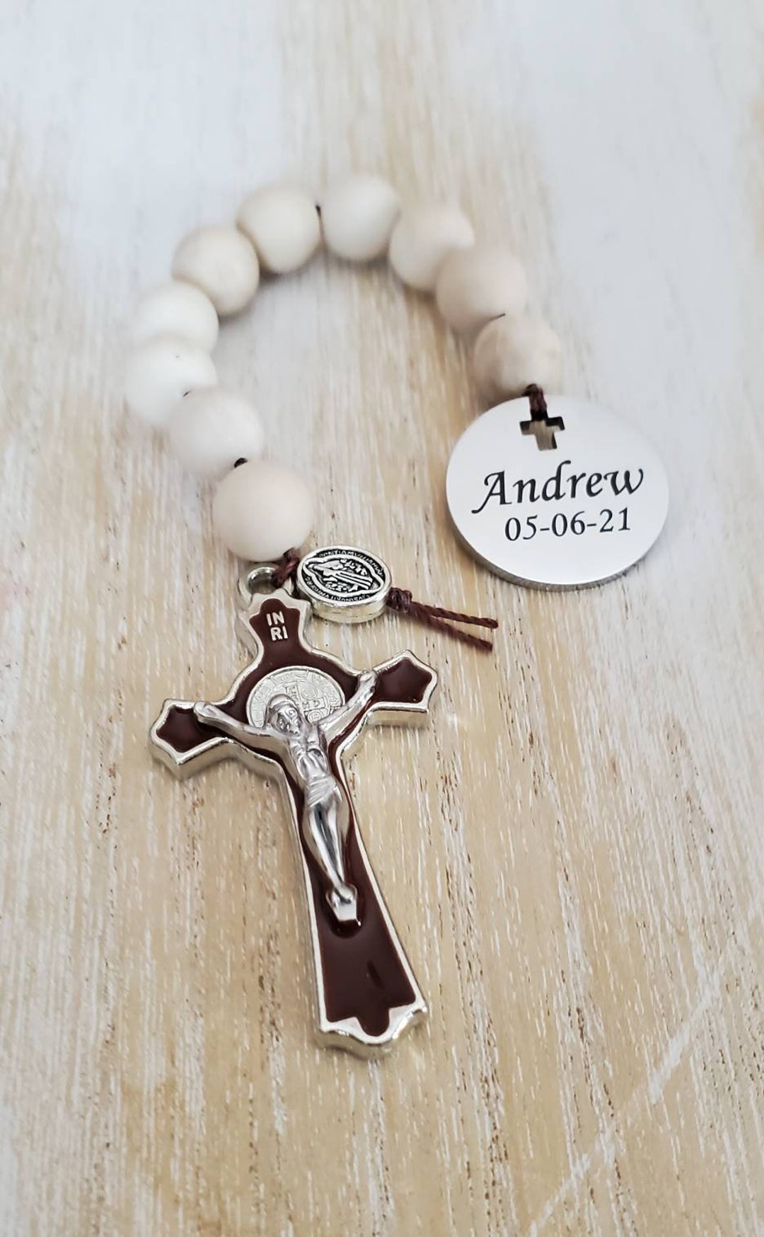 Customized Mini Rosary Beads, Personalized Prayer Beads, Engraved ...
