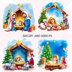 Nativity Scene Clipart, Christmas Story Clipart, Birth of Jesus Clipart ...