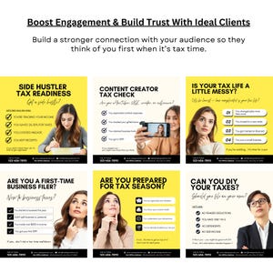 Tax Preparer Engagement Post Templates, 40 Editable Canva Tax Prep ...