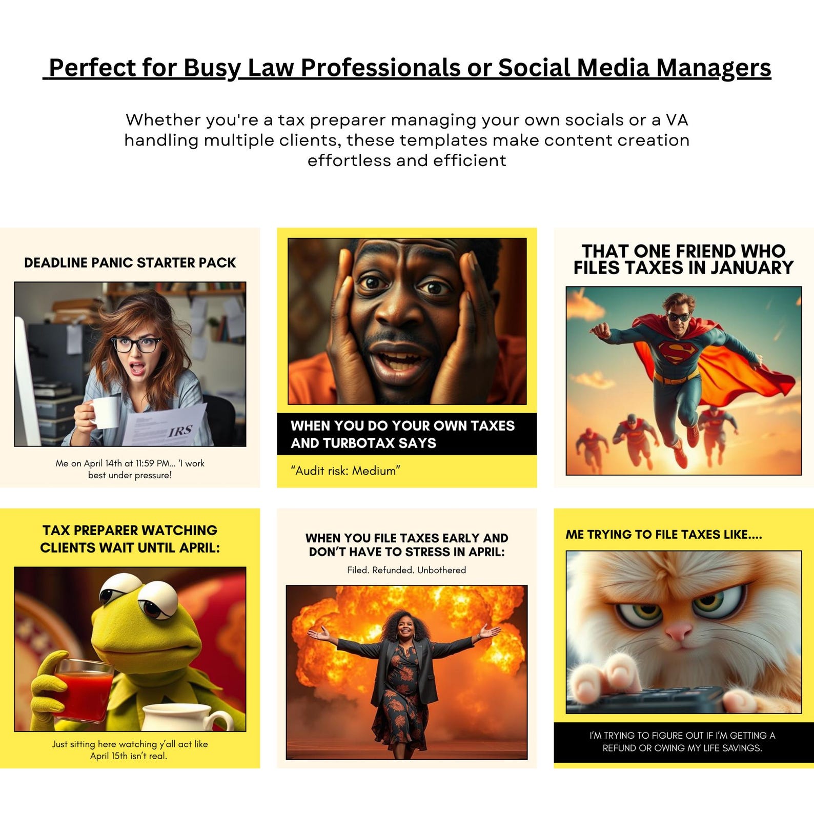 Tax Preparer Engagement Post Templates, 40 Editable Canva Tax Prep ...