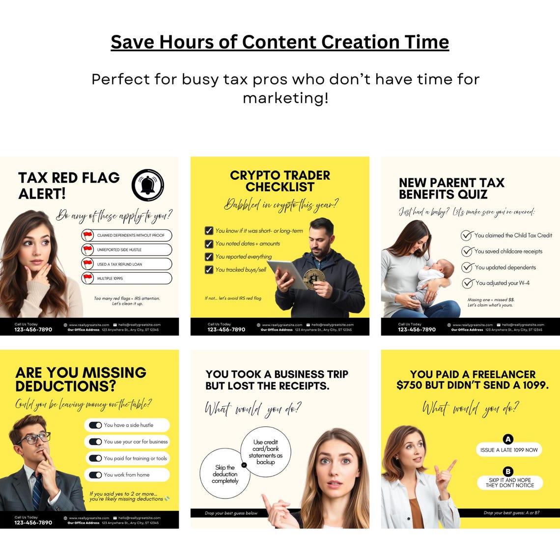 Tax Preparer Engagement Post Templates, 40 Editable Canva Tax Prep ...