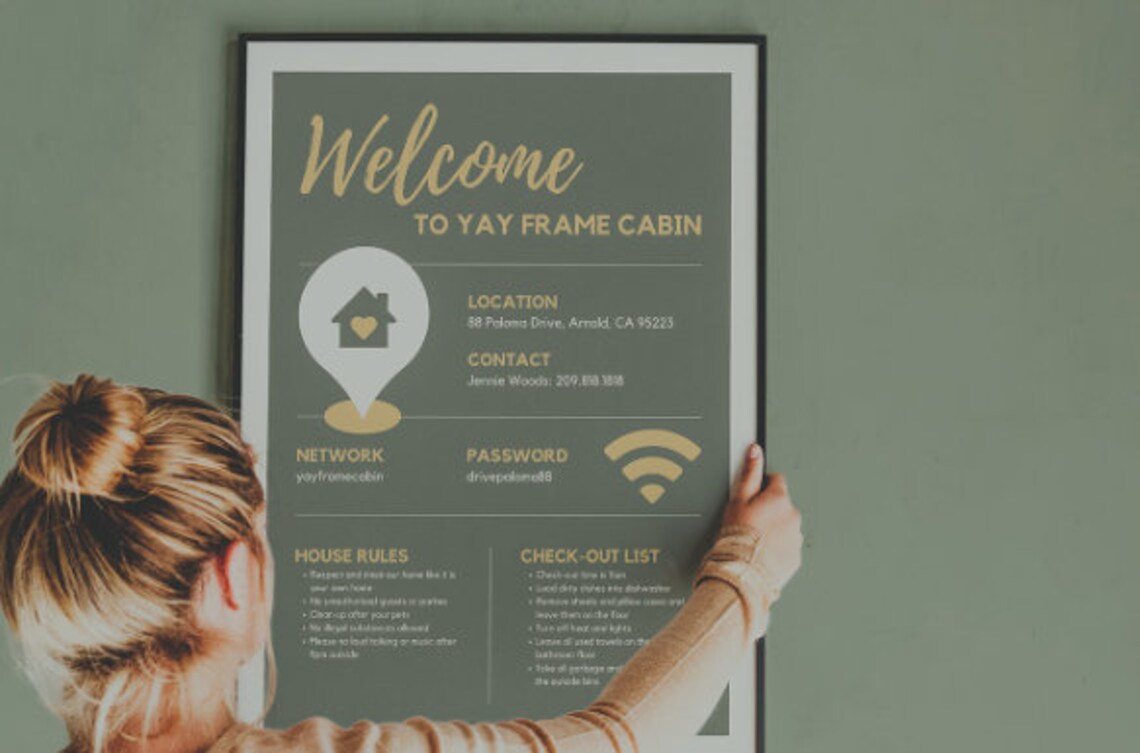 Welcome and Rules Template for Airbnb & Booking Hosts | Editable Canva ...