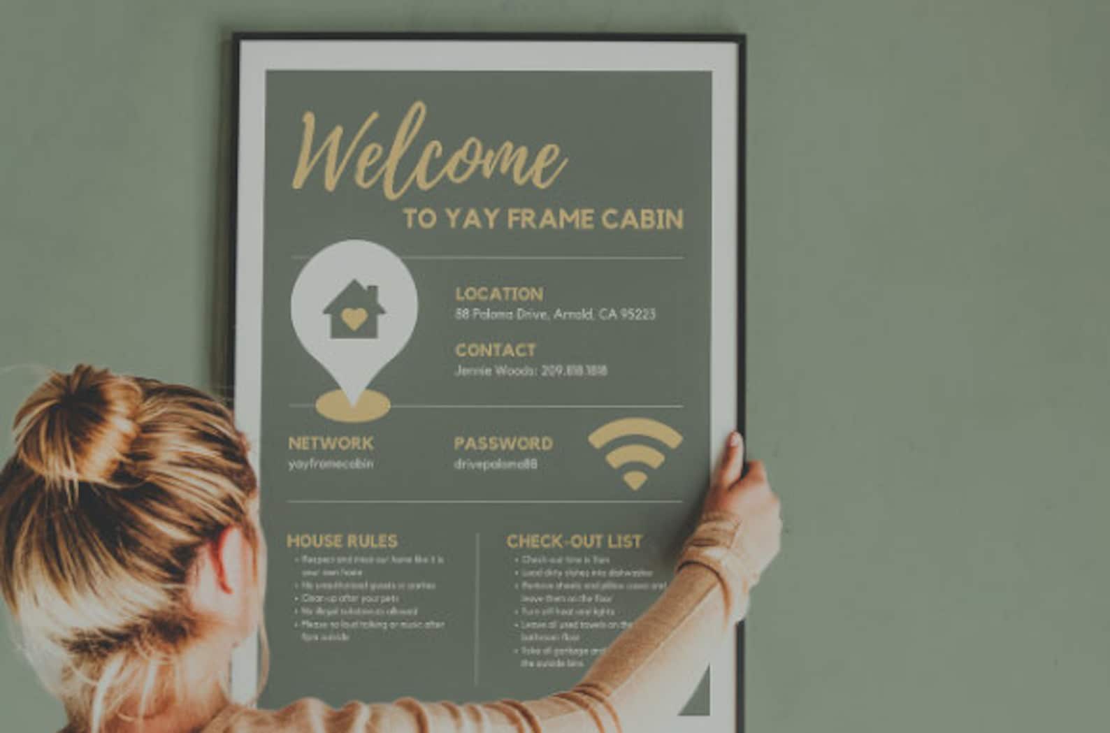 Welcome and Rules Template for Airbnb & Booking Hosts | Editable Canva ...