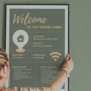 Welcome and Rules Template for Airbnb & Booking Hosts | Editable Canva ...