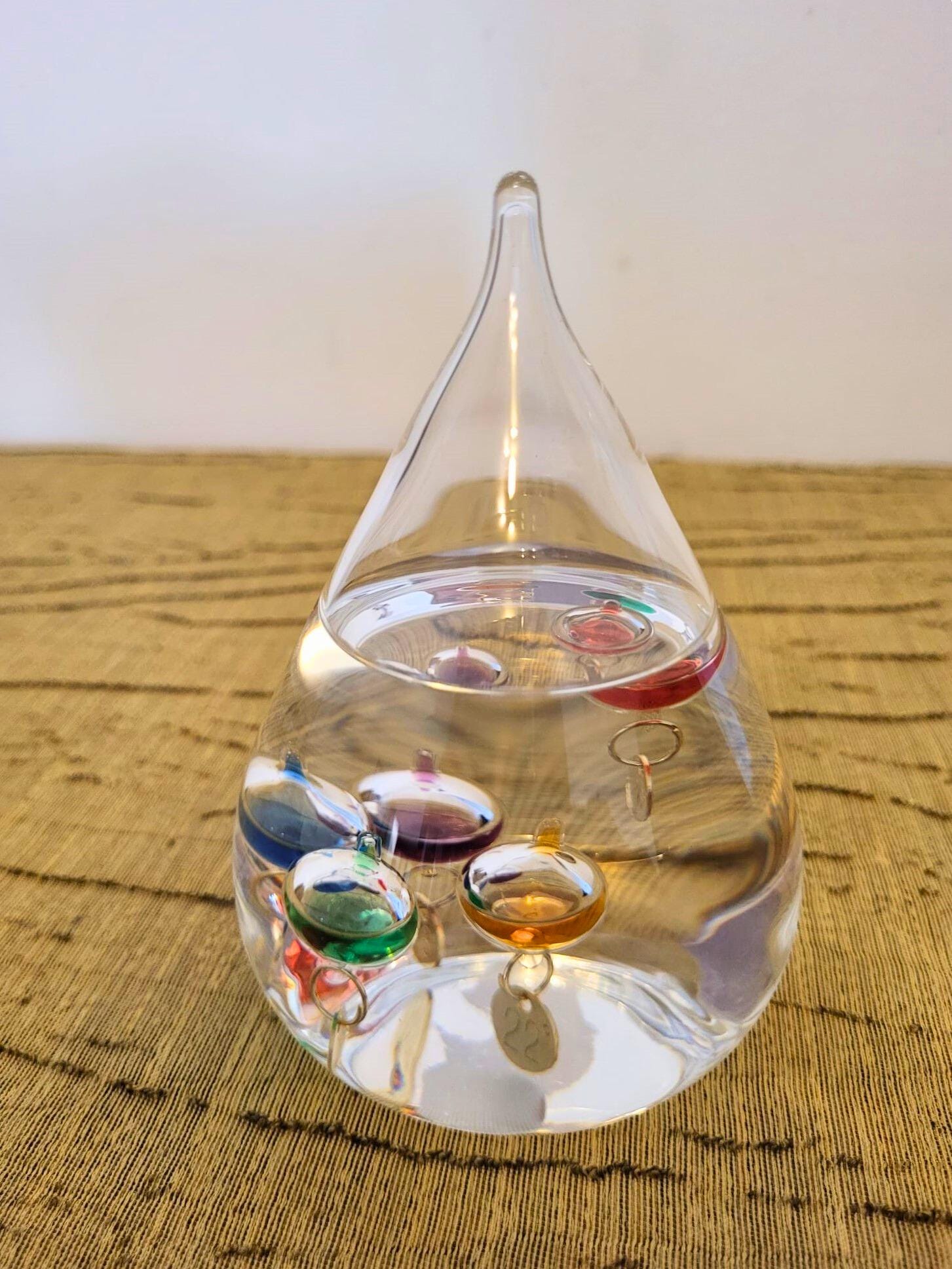Teardrop Galileo Thermometer 11cm Decorative Glass Temperature Gauge ...