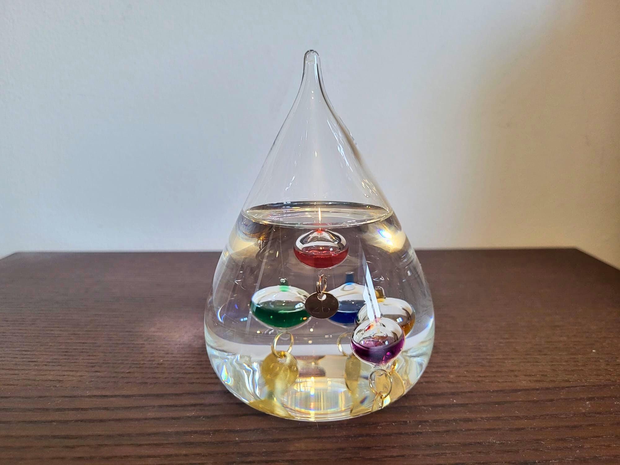 Teardrop Galileo Thermometer 11cm Decorative Glass Temperature Gauge ...