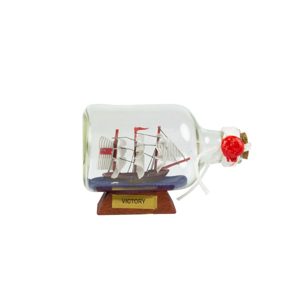 HMS Victory Ship in Bottle (9cm) - Mini Historic Handmade Replica ...