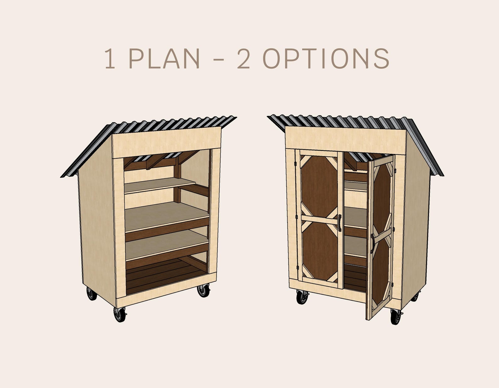 2 IN 1 Farm Stand Plans, DIY Roadside Produce Stand, Mobile Market Cart ...