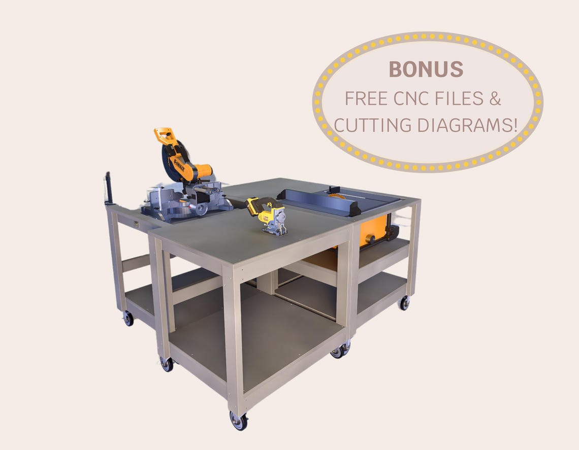 Workshop PDF Plans, Miter Saw Station, Table Saw Bench, Jigsaw Table ...