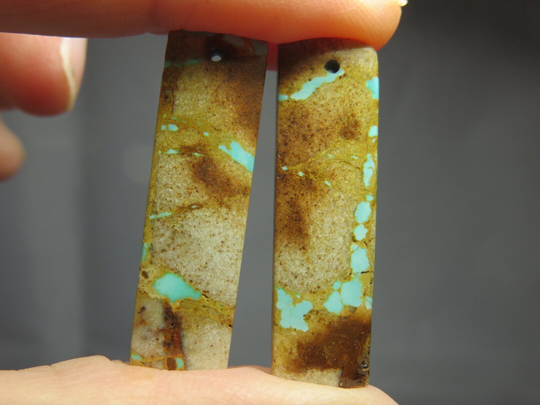 Natural Smooth Turquoise Rectangle Shape 10x35mm - One Pair - Etsy