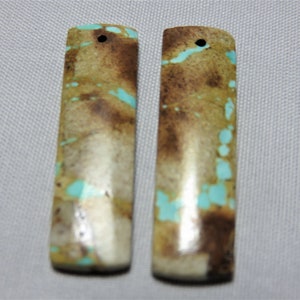 Natural Smooth Turquoise Rectangle Shape 10x35mm One Pair | Etsy