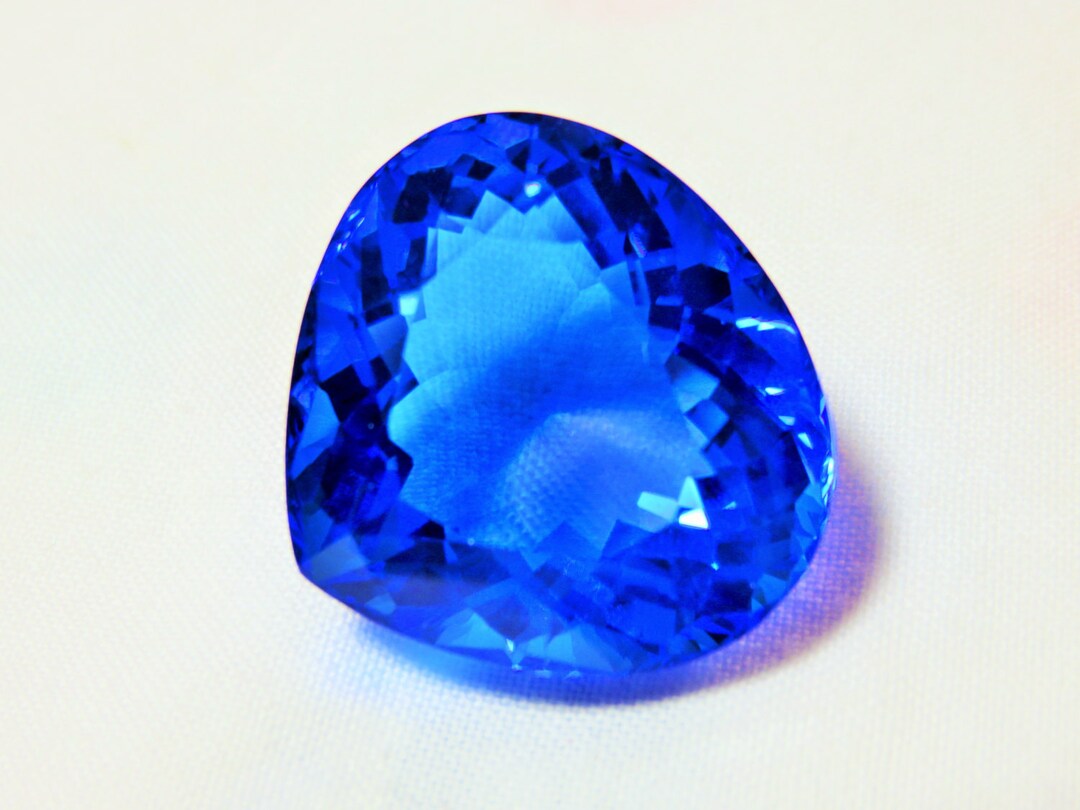 Transparent Deep Blue Quartz Faceted Heart Drop 28x27x18mm - Etsy