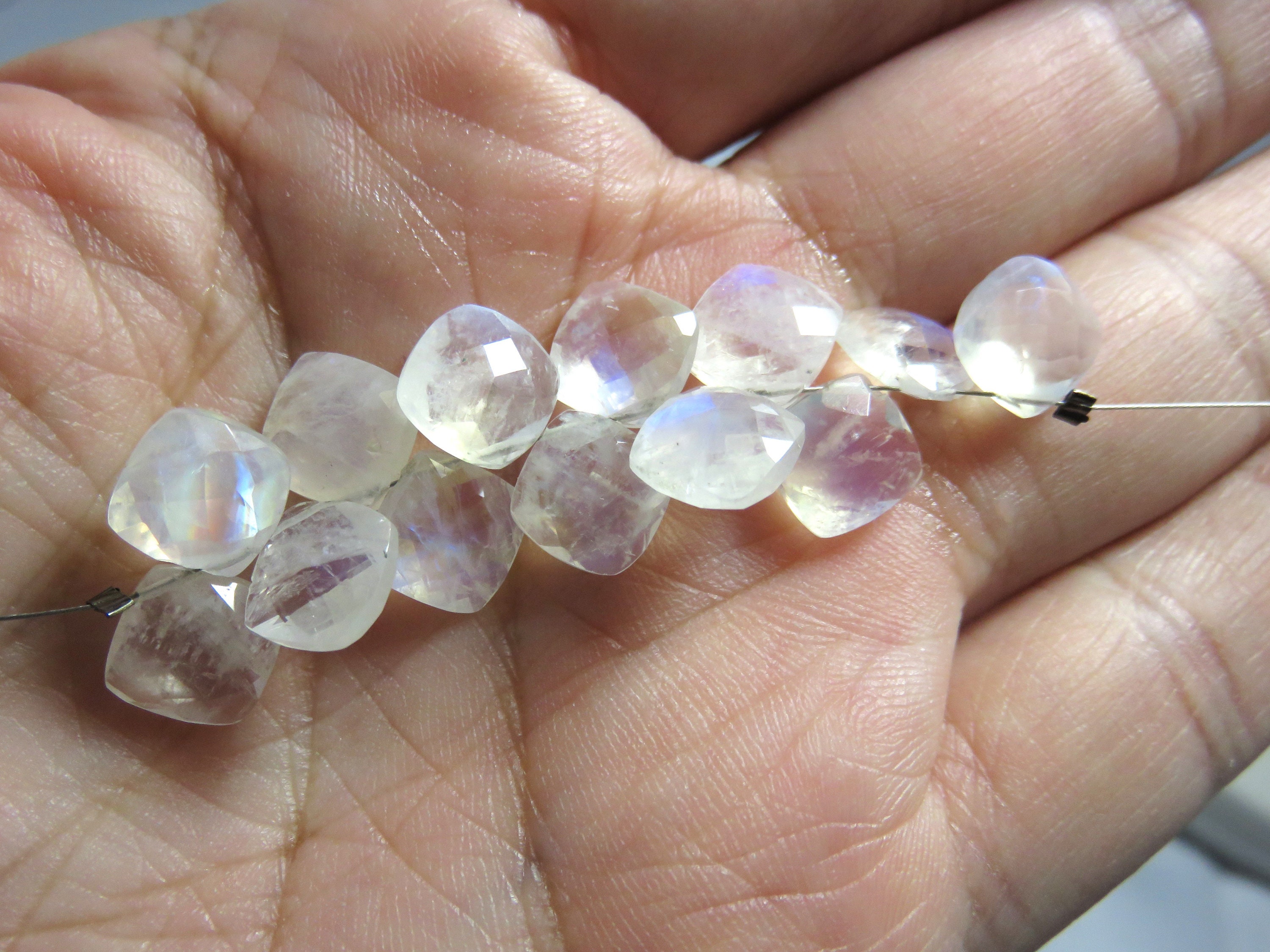 Natural Rainbow Moonstone Transparent Faceted 8mmx8mm Beads - Etsy